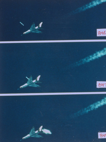 hughes-aircraft-company-s-aim-120a-amraam-missile-hitting-a-qf-100 ...